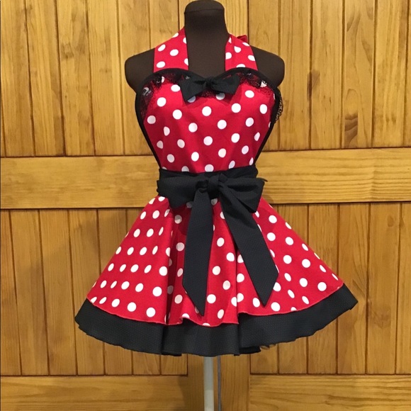Accessories | Minnie Mouse Pin Up Apron | Poshmark